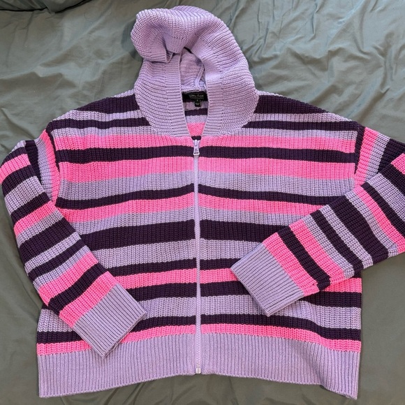 Rampage | Sweaters | Y2k Pink Purple Knit Zip Up | Poshmark